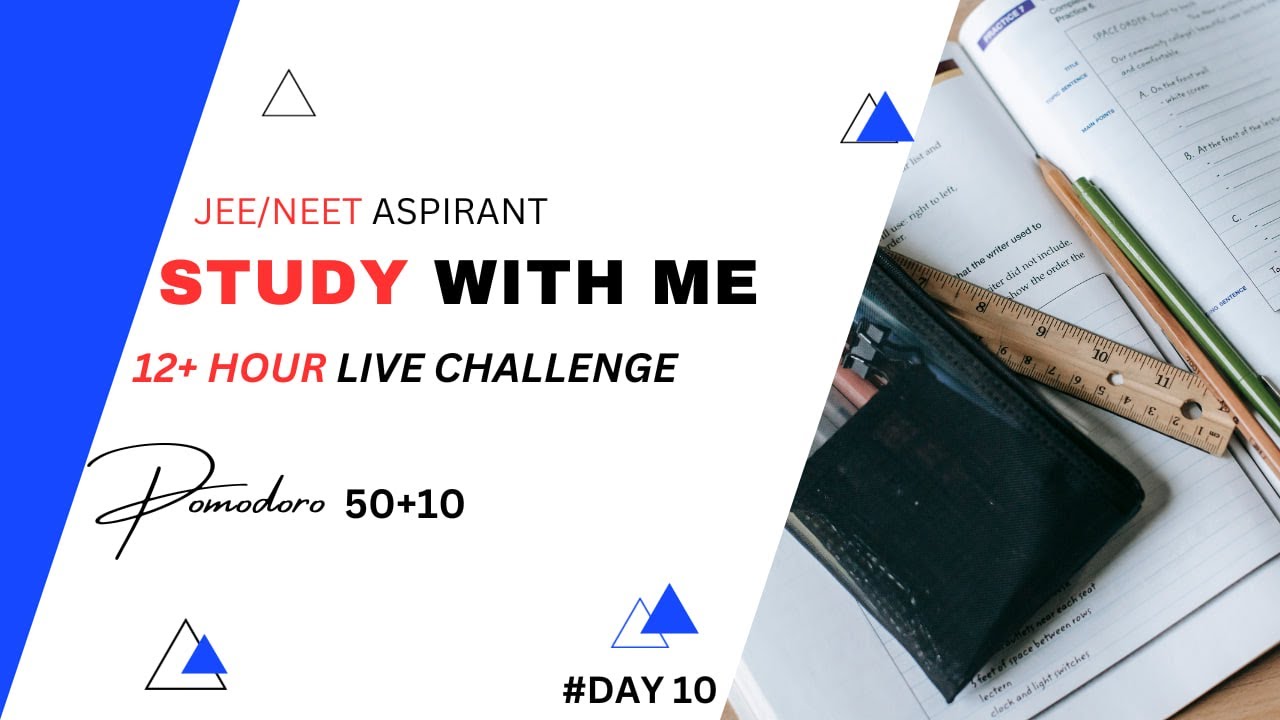 Study With Me : 12 Hour + CHALLENGE | 90 min Pomodoro Live Stream | DAY ...
