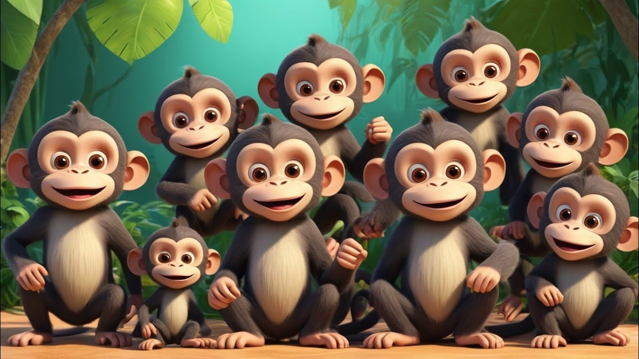 Ten Little Monkeys Jumping on the bed | Nursery Rhymes For songs - YouTube