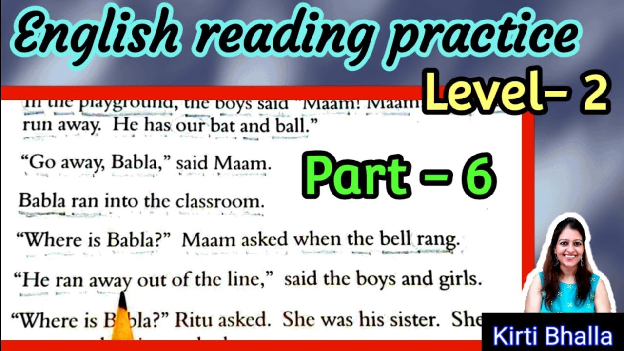 English reading practice (Part-6) Level-2 | Reading practice | English ...