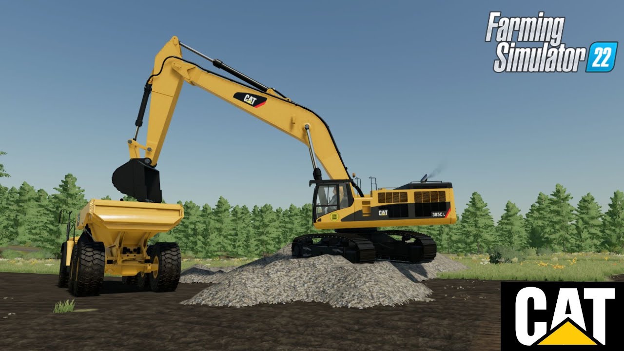 CATERPILLAR 385C LOADING CAT| FARMING SIMULATOR 22 | FS 22 | - YouTube