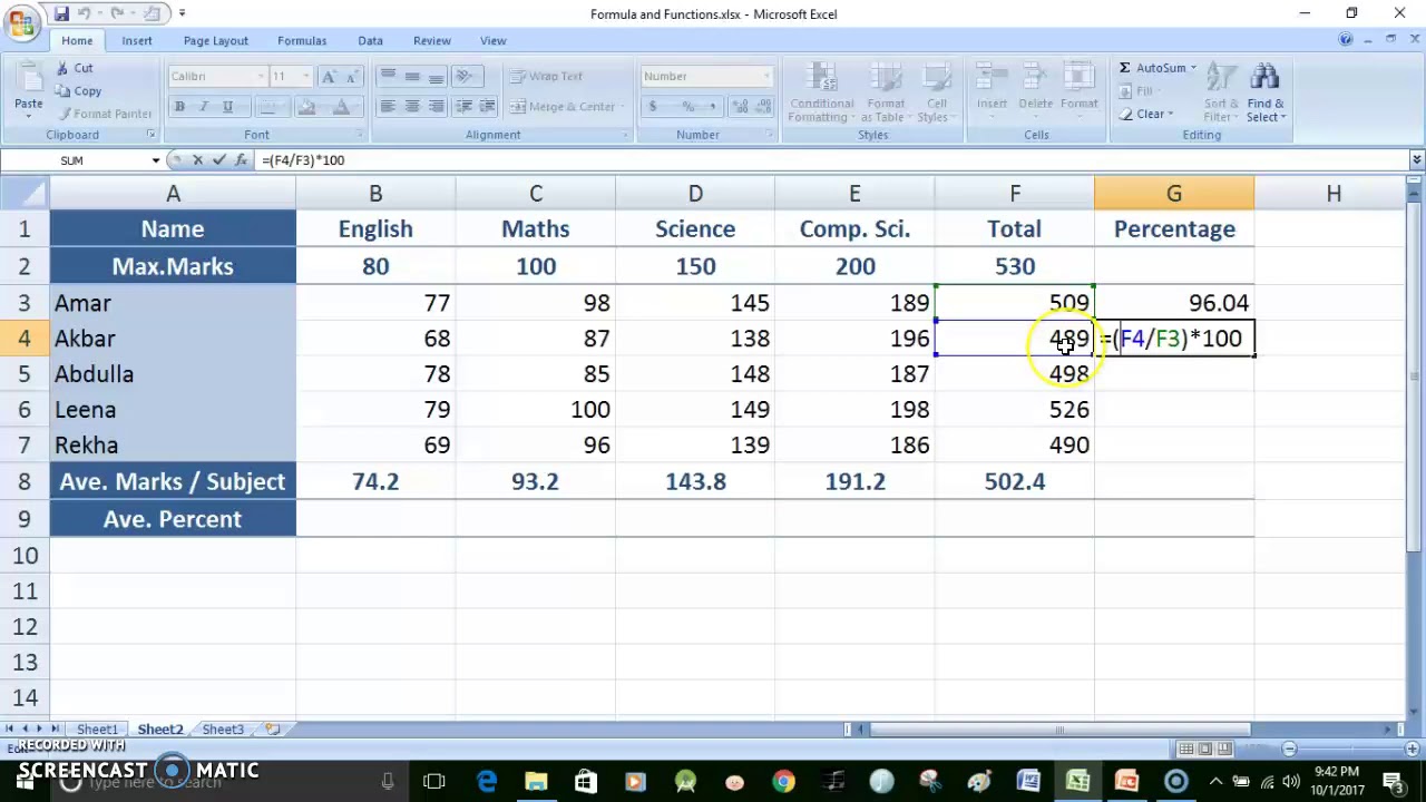 Formula And Functions In MS Excel 2007 Part 4 YouTube Formula And Functions In MS Excel 2007 Part 4 YouTube