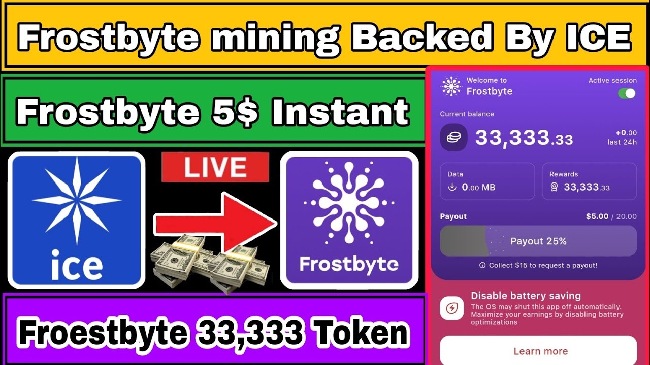 Frostbyte Mining | ICE Mining New Project Frostbyt | Frostbyte 5$ Instant | Frostbyte App | # ...