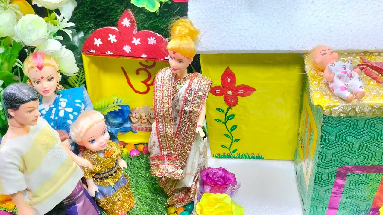 Barbie doll All day Routine/ Chinky Pinky Kahani Part -2 / Village ...