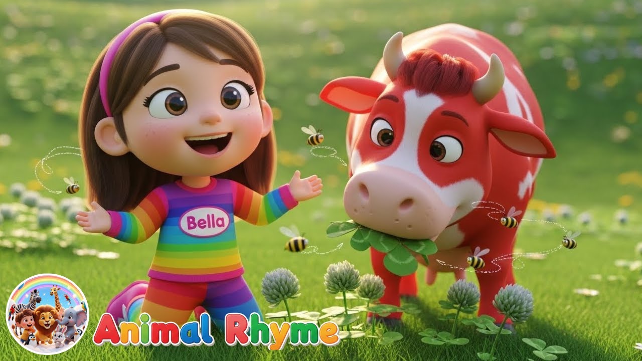 Moo Moo Red Cow Song | Sing with Bella & Color Rhyme for Kids - YouTube