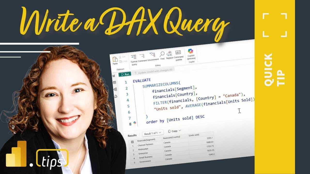 Let's write a DAX Query! - Quick Tips - YouTube