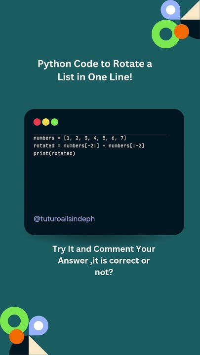 Python Trick 16 : Rotate a List in One Line | Tutorials In Depth #shorts #viral #tricks - YouTube