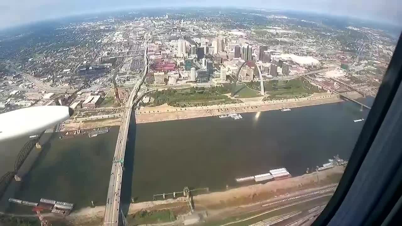 Scott Air Force arch flight - YouTube