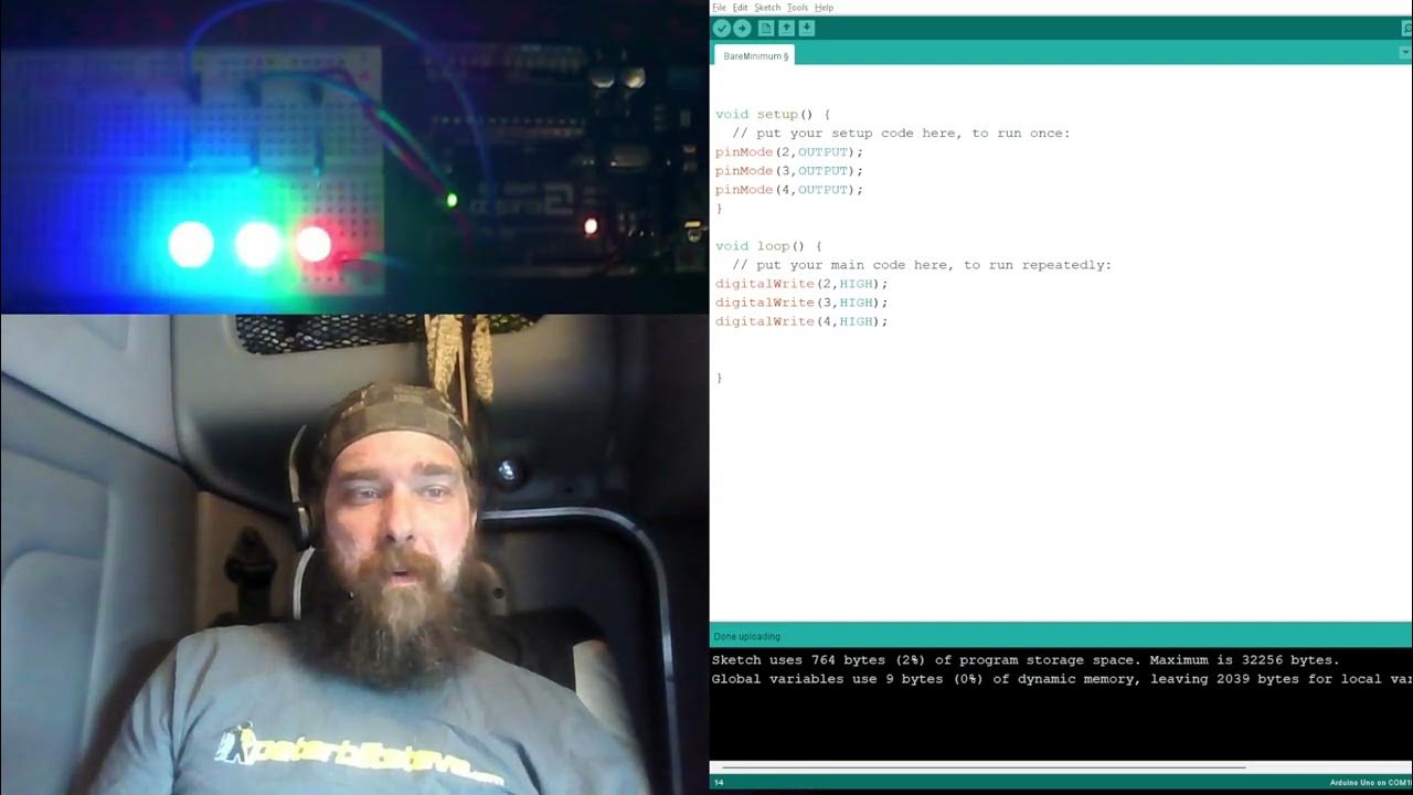 Arduino Lesson 3 Homework: making 3 different LEDs blink different number of times. - YouTube