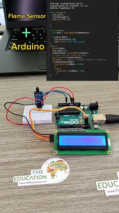 Flame sensor + arudino #electronic #arduinotutorial #project #arduinoproject #technology # ...