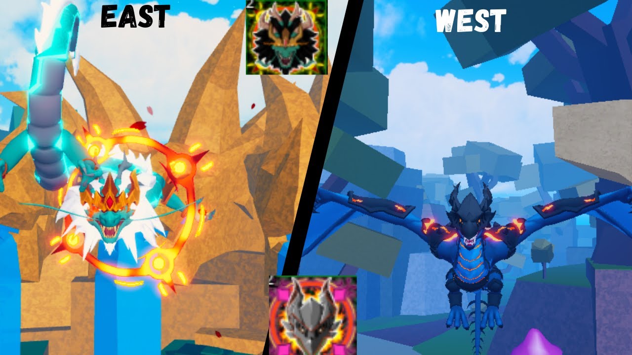 East Vs West Dragons in Blox Fruits - YouTube