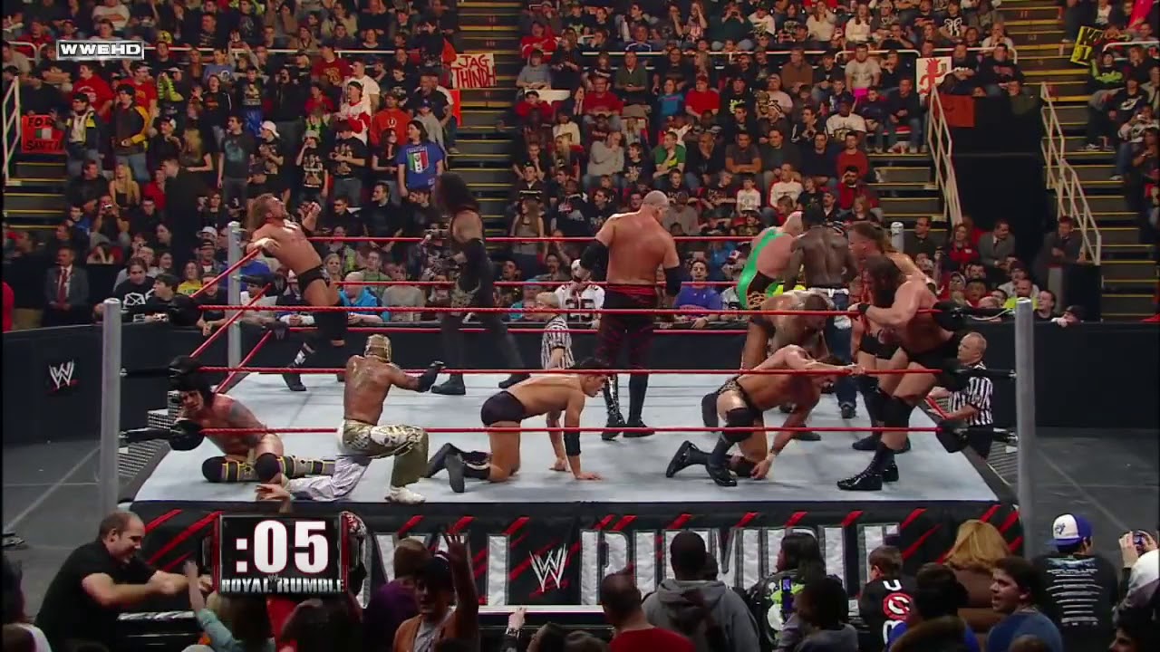 WWE Royal Rumble 2009 - Kane Eliminated Santino Marella - YouTube