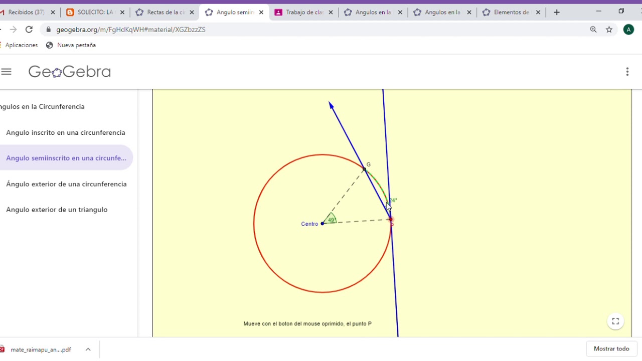 ÁNGULO SEMI-INSCRITO EN UNA CIRCUNFERENCIA - EXPLICACIÓN FÁCIL - YouTube