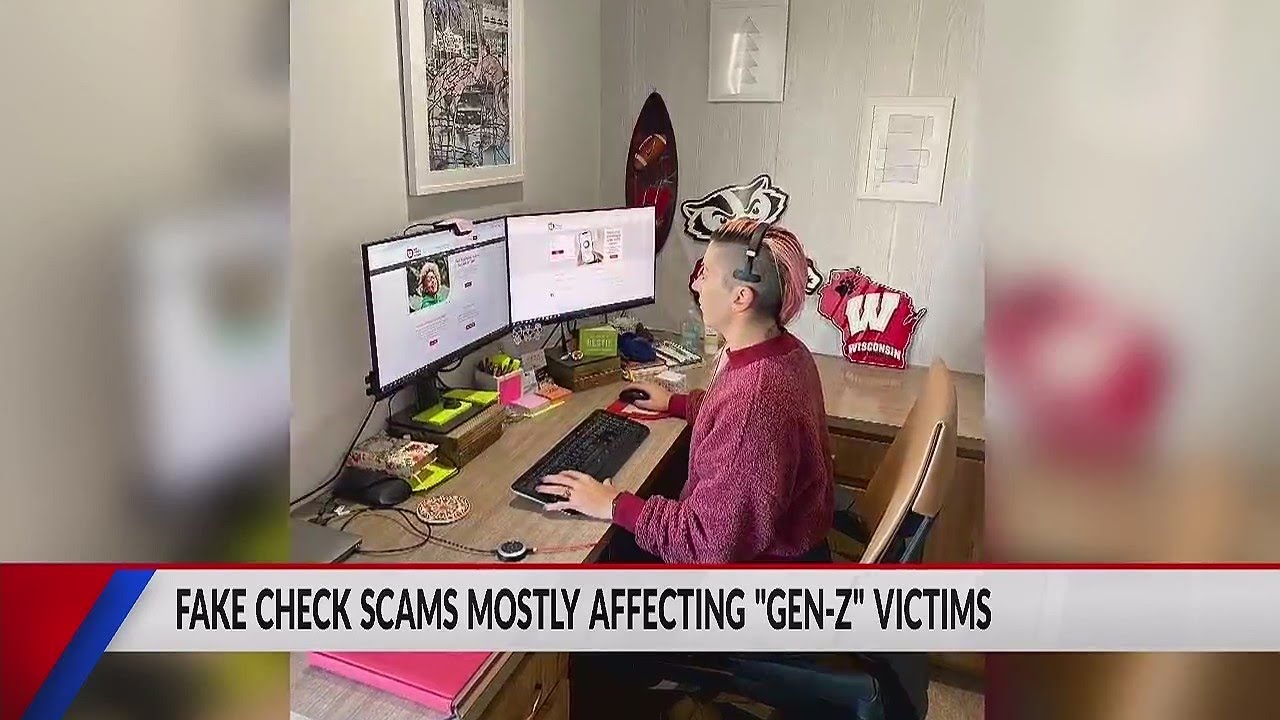 Fake check scam affecting "Gen-Z" victims - YouTube