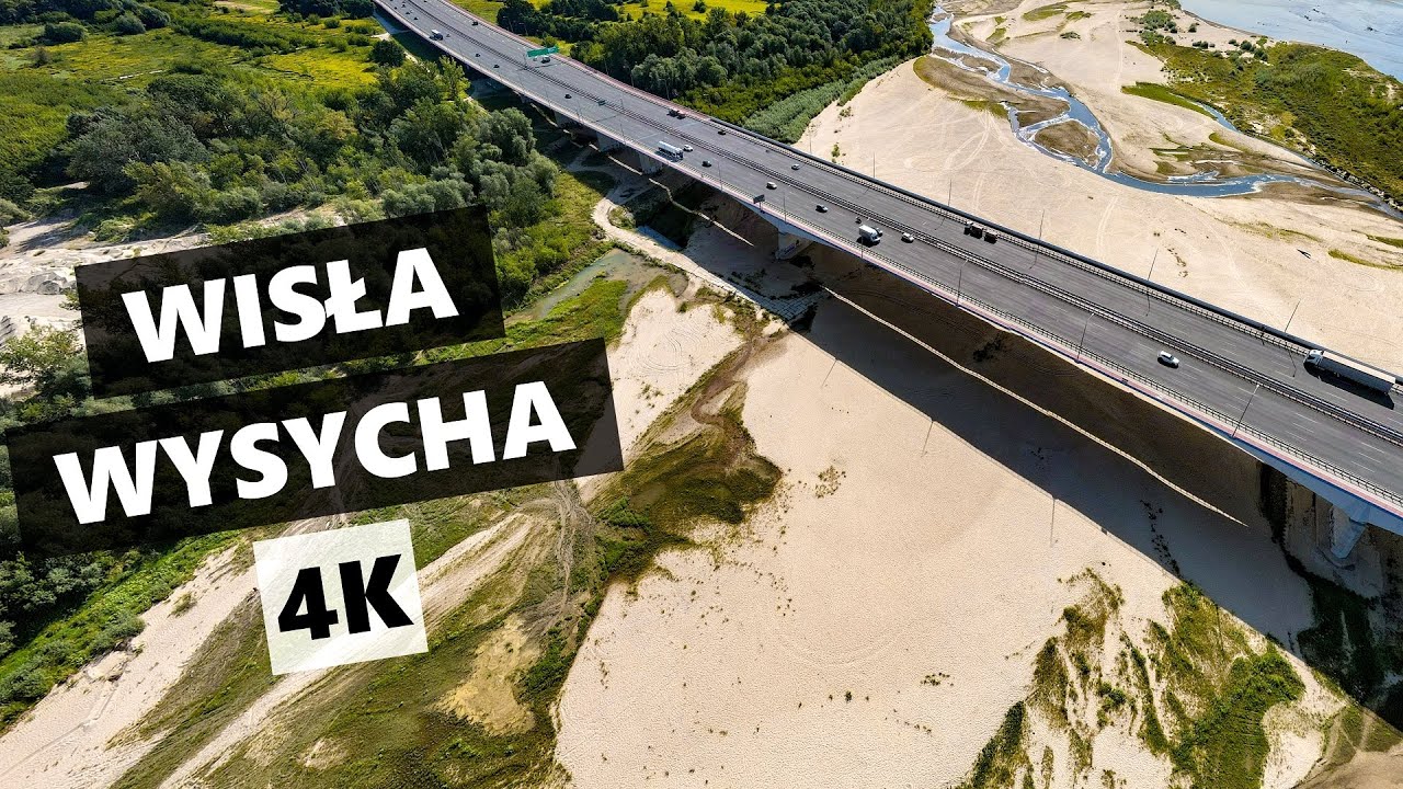 Wisła w Warszawie wysycha w 4K | Susza, Warszawa, rzeka, upały - YouTube