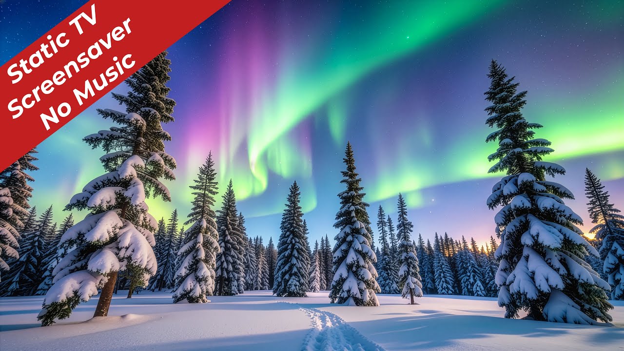 🌌 Northern Lights Winter Forest | Static TV Screensaver 4K ️ - YouTube