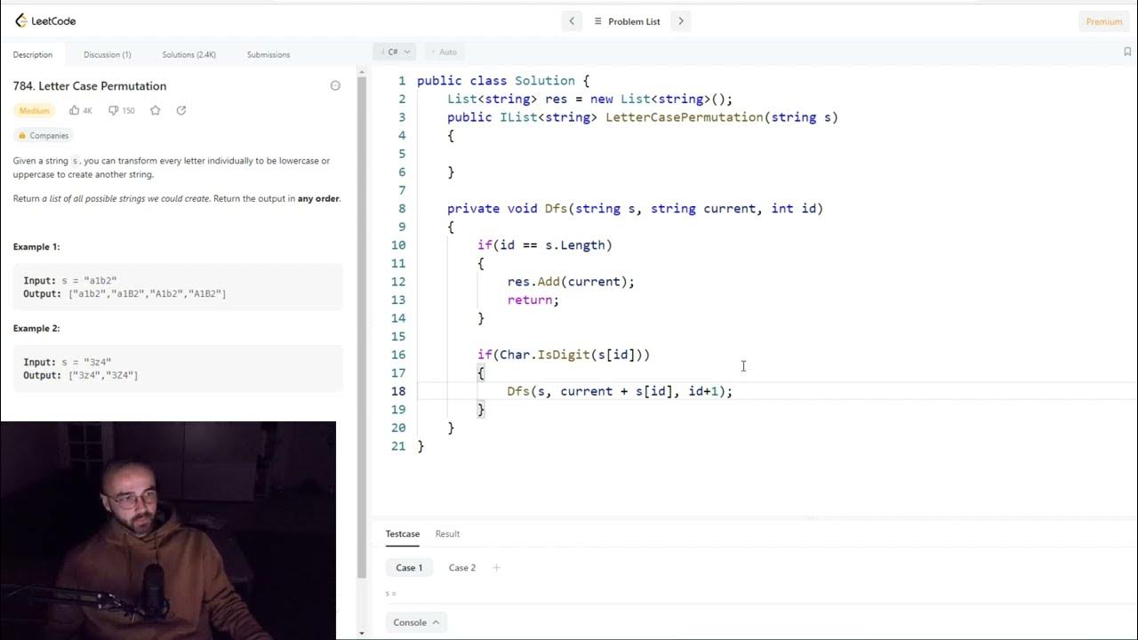 Решаем Литкод 784 Letter Case Permutation Leetcode Паттерны C