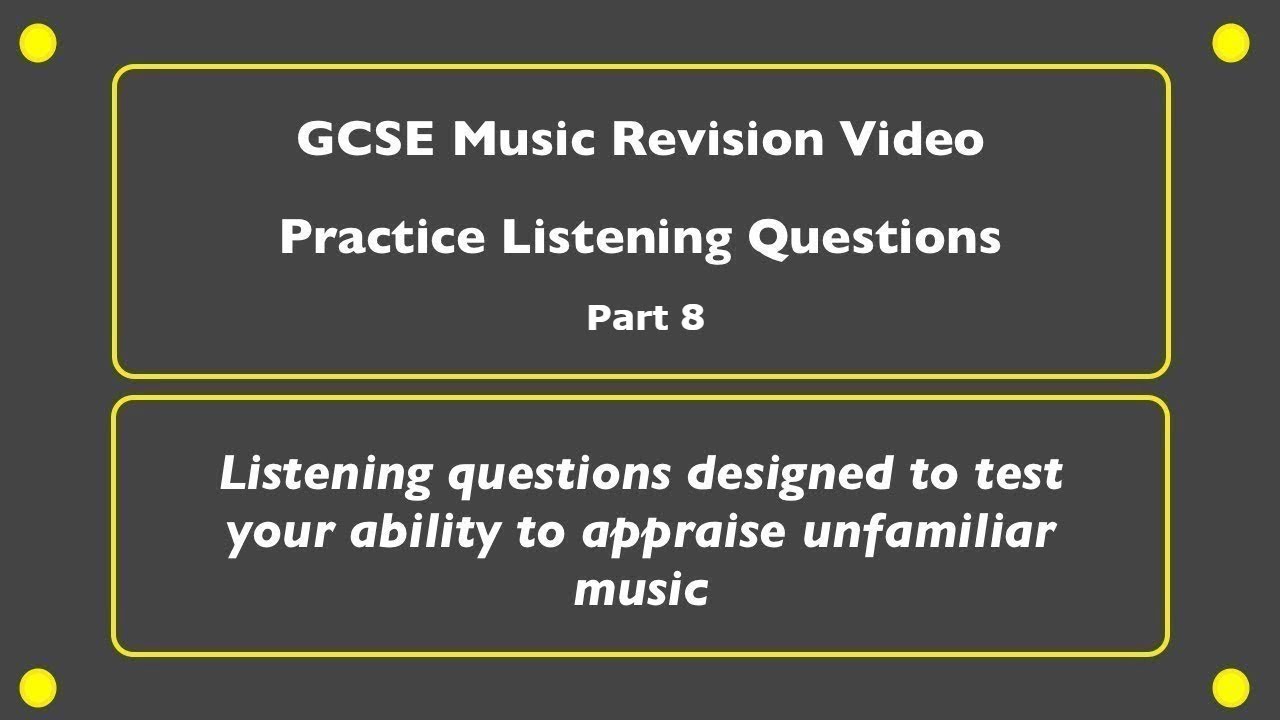 GCSE Music Revision - Practice Listening Questions (Part 8) - YouTube