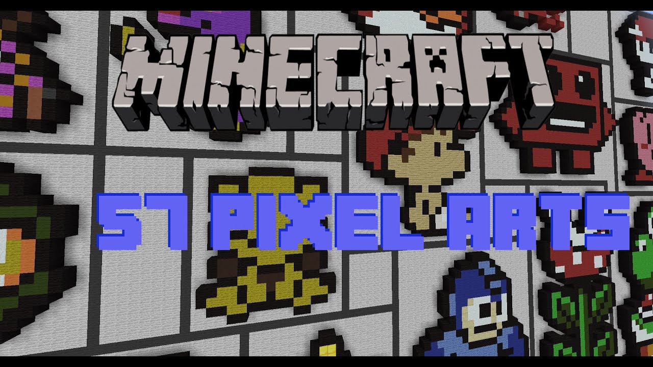 Minecraft - ~60 Gaming Pixel arts - YouTube
