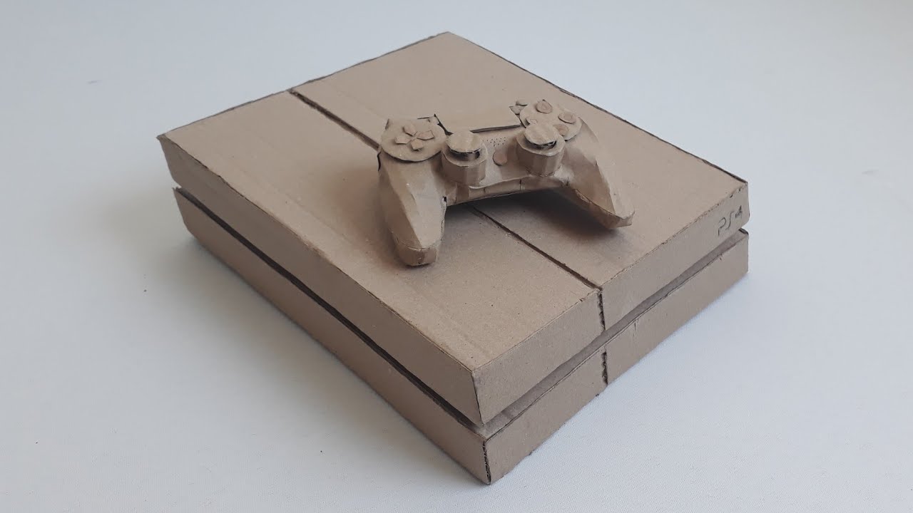 Play Station 4 de papelão - YouTube