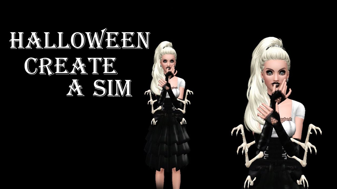 Sims 3 ~ Halloween CAS ~ Lita Skull (Skeleton Inspired) - YouTube