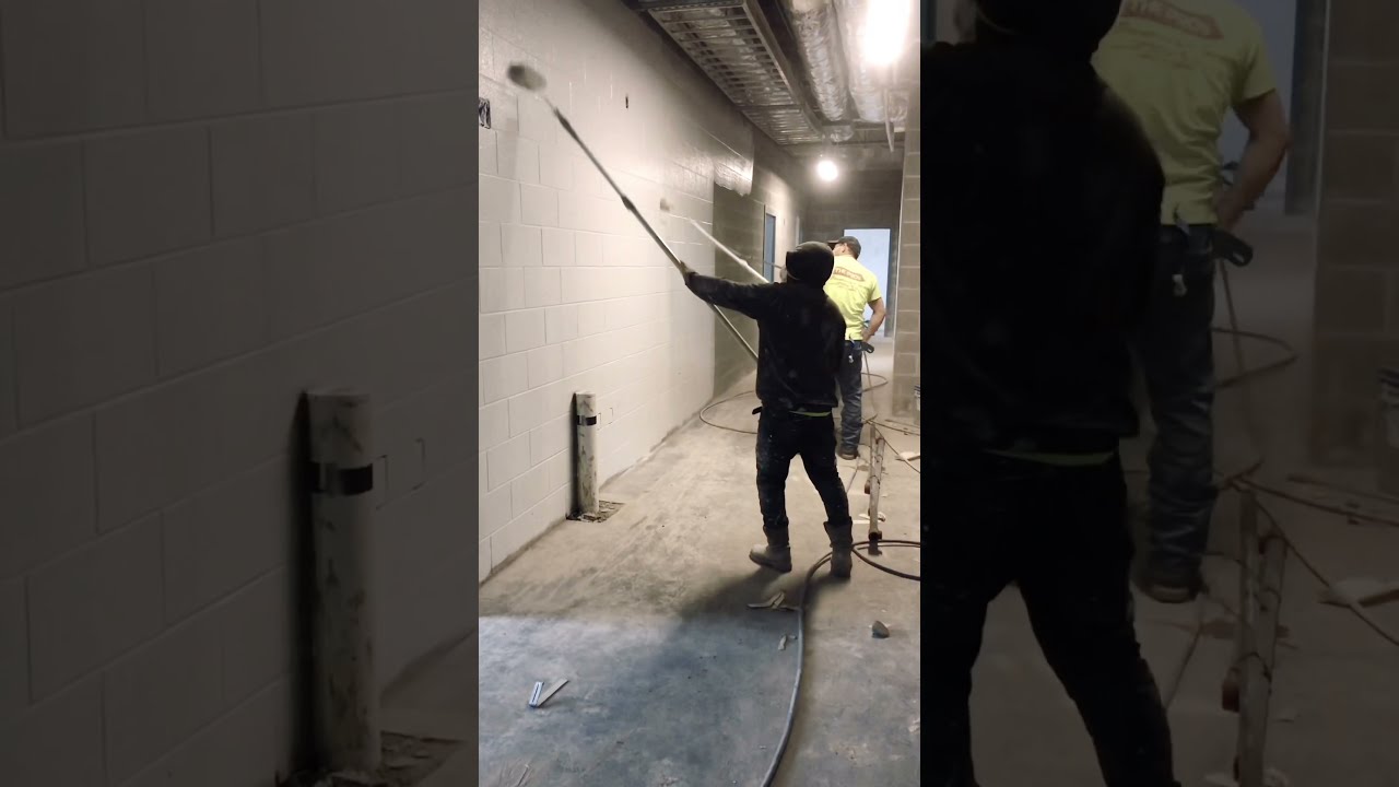 Block filler block walls - YouTube