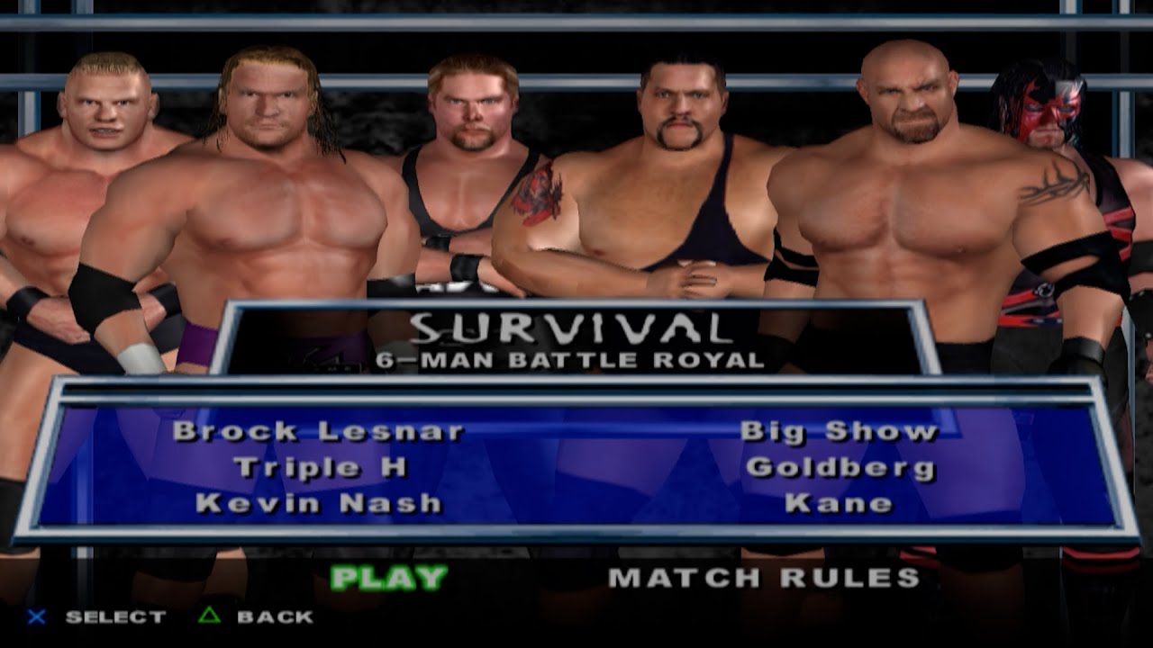 WWE SmackDown! (SURVIVAL) - Brock Lesnar VS Triple H VS Kevin Nash VS ...
