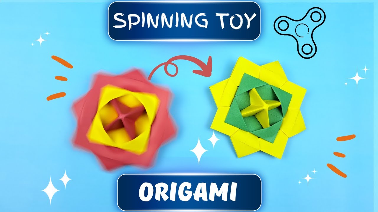 How to make an Origami Spinning Toy from paper - Как сделать спиннер ...