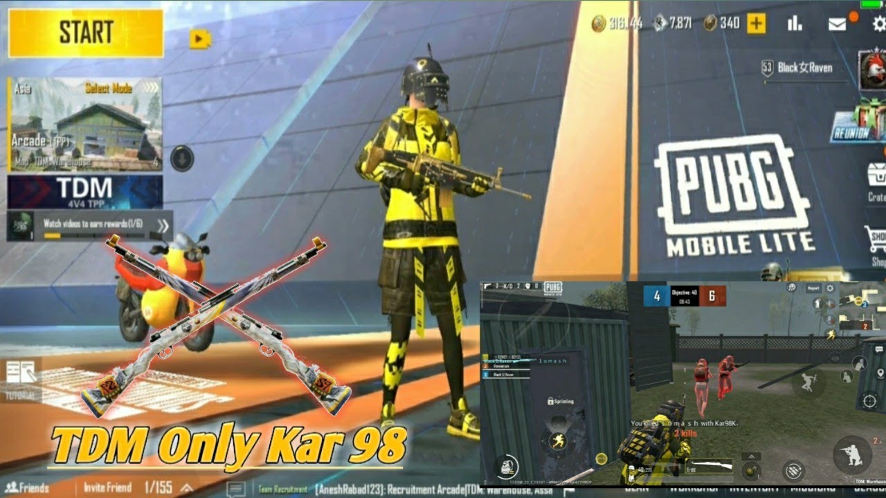 Pubg Mobile Lite Gameplay || Only Kar 98 Sar Headshot || 14 Kills ...