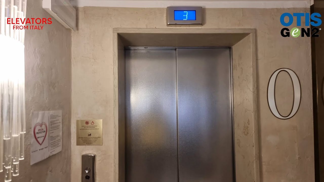 2018 OTIS GeN2 Life MRL traction elevator@Hotel**** Continental, Venice ...
