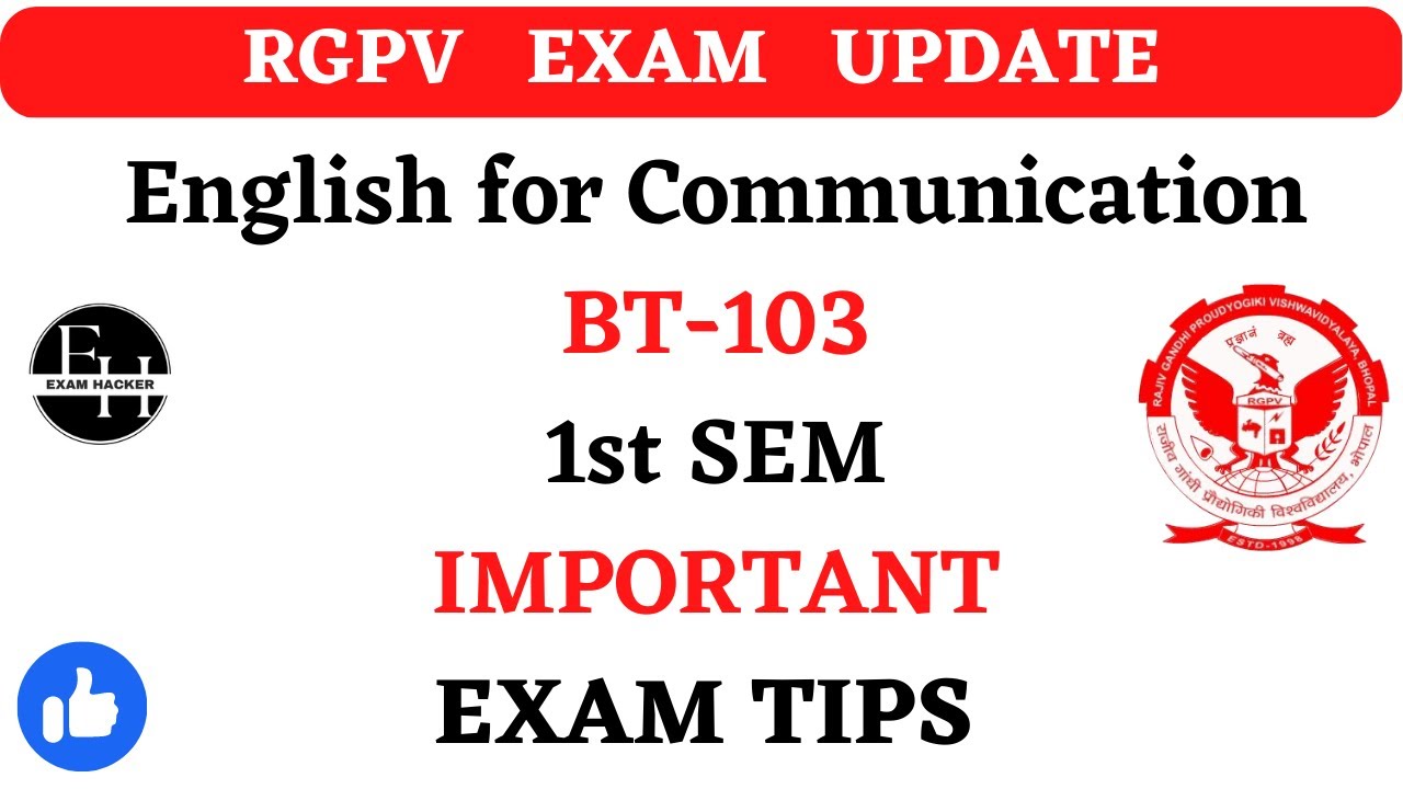 English Communication Super Important Topics | BT-103 | RGPV Exam Imp Topics 1st semester - YouTube