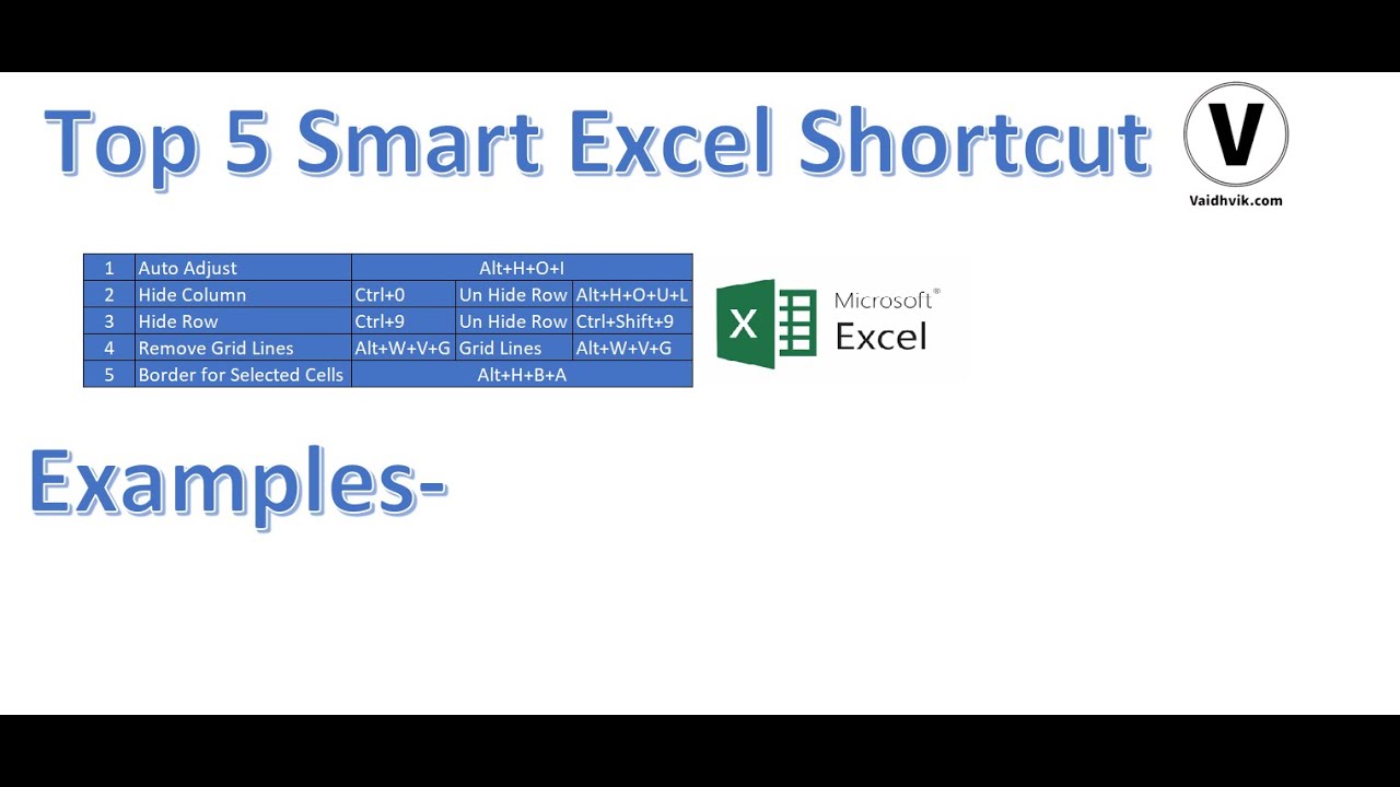 Top 5 Smart Excel Shortcut | enhance your productivity with these excel ...