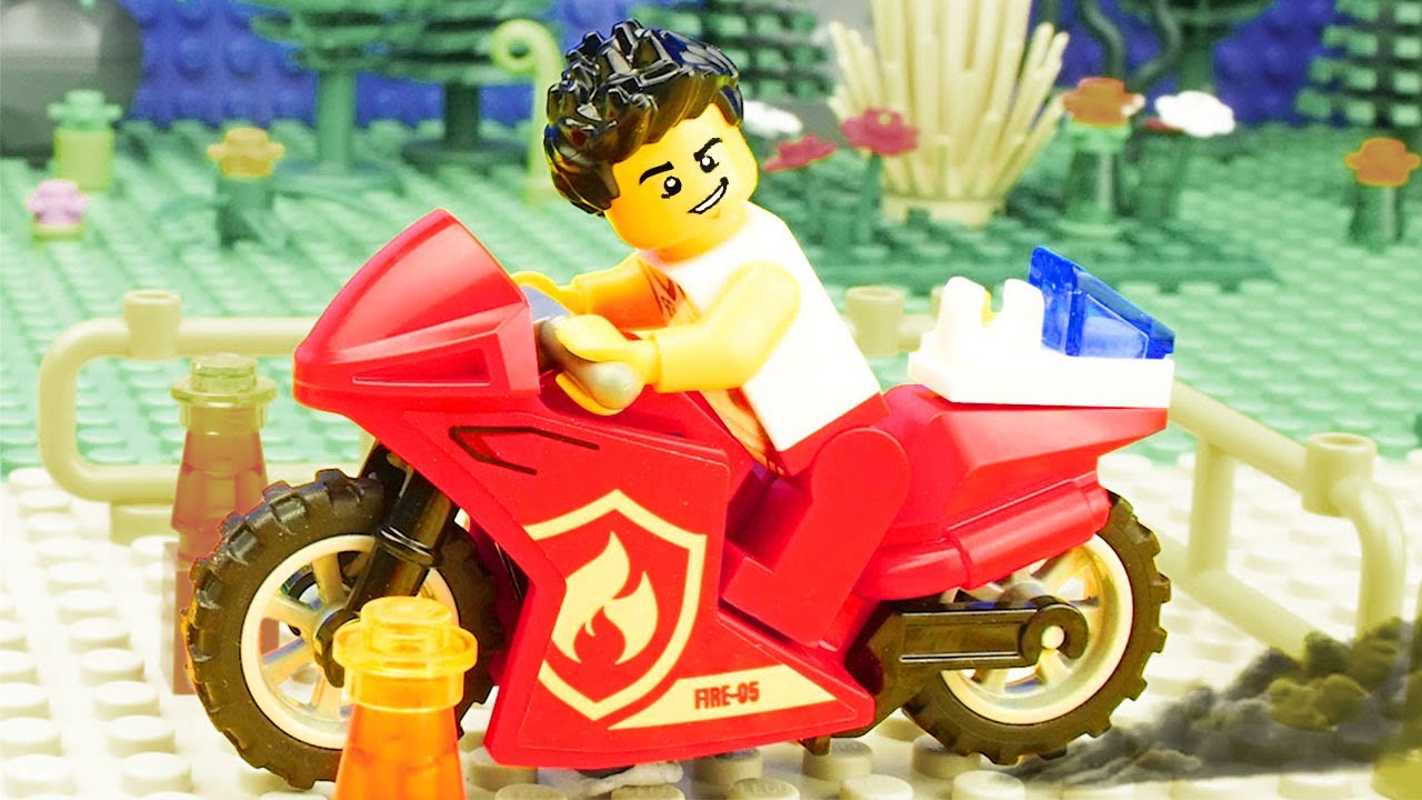 Lego Fire Motorcycle - YouTube