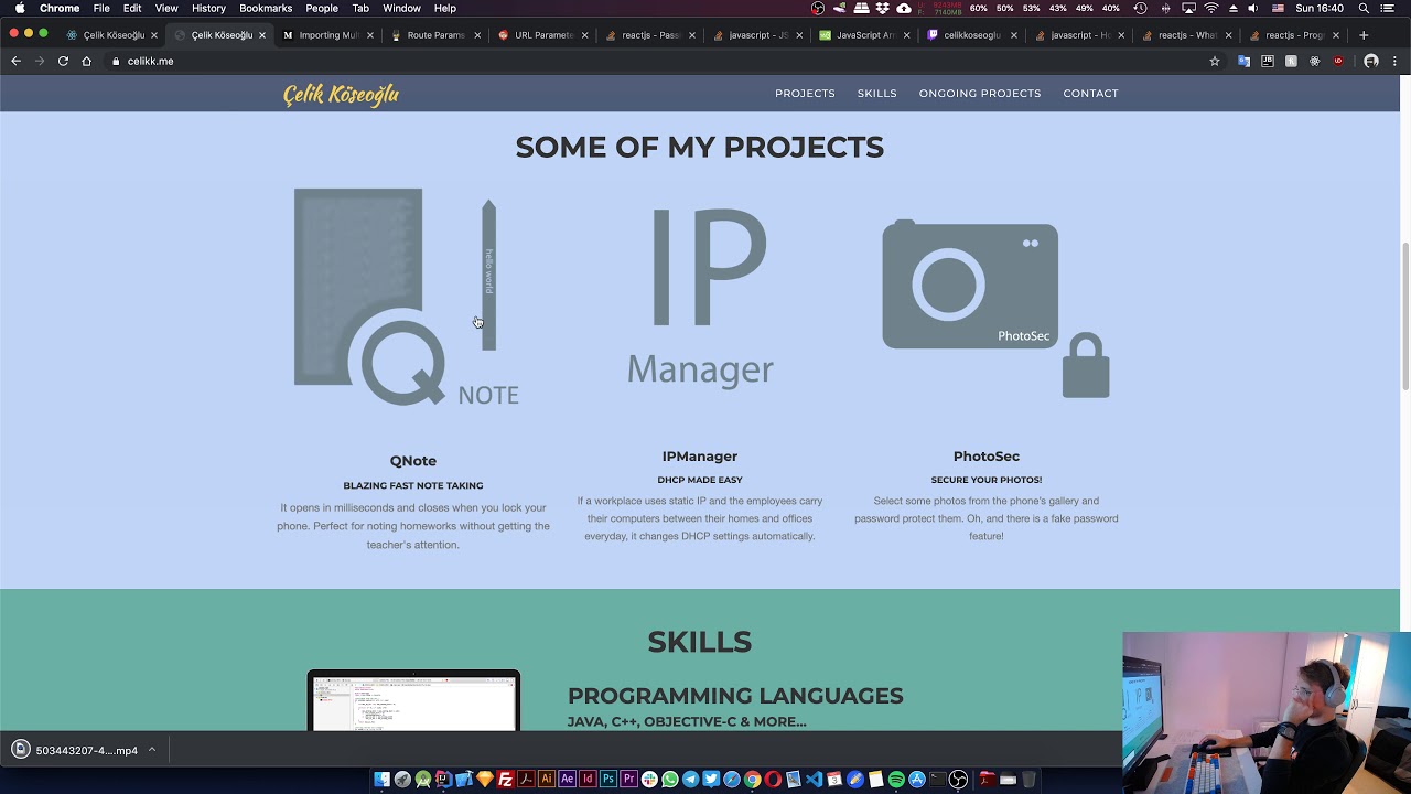 Personal Website with React - Making Project Card Divs Clickable - YouTube