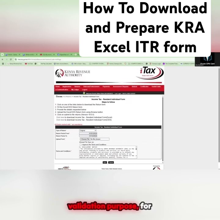 How to Download and Prepare Your KRA Excel ITR form #Taxfilling - YouTube