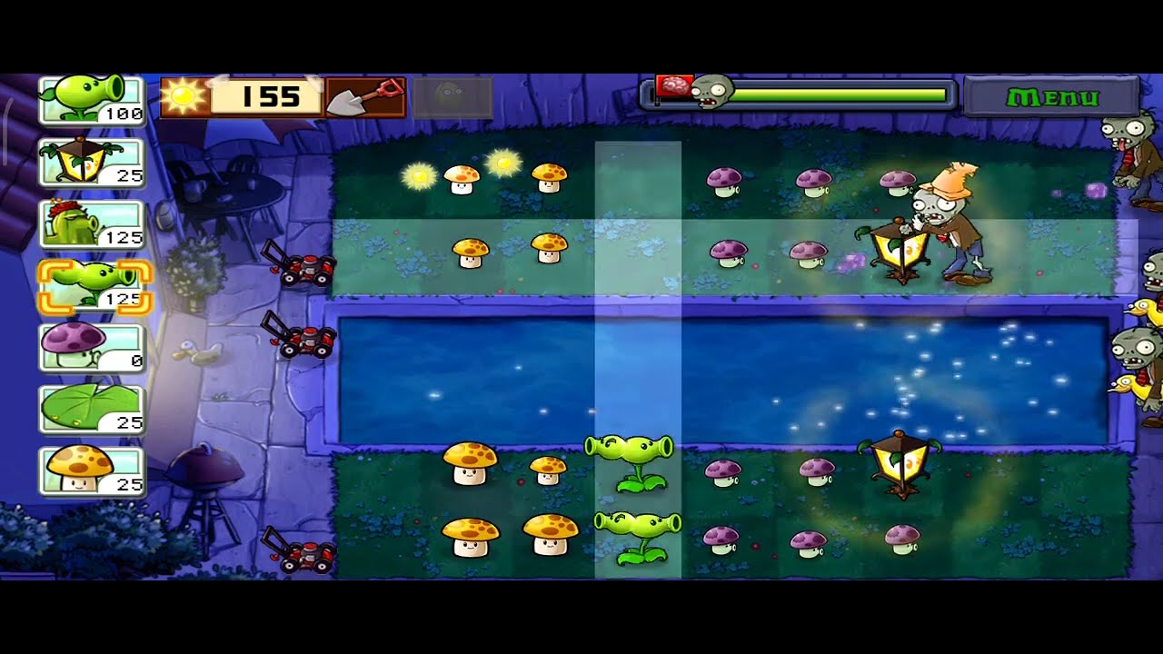 pvz plants vs zombies (fog) level 6 - YouTube