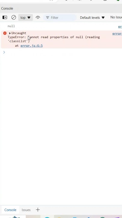Cannot read properties of null (reading 'classList') Error Solved #shorts #error - YouTube
