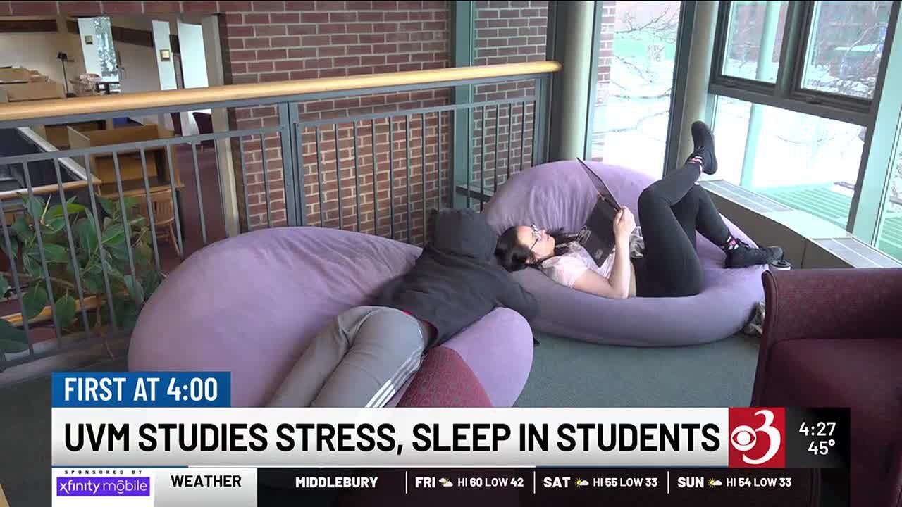 UVM researchers study connection between sleep and stress levels in college students - YouTube