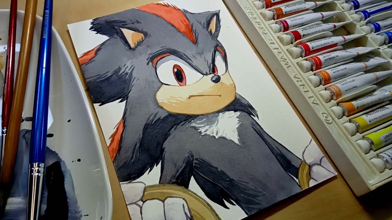 Shadow | Sonic The Hedgehog 3 | Watercolor Painting - YouTube