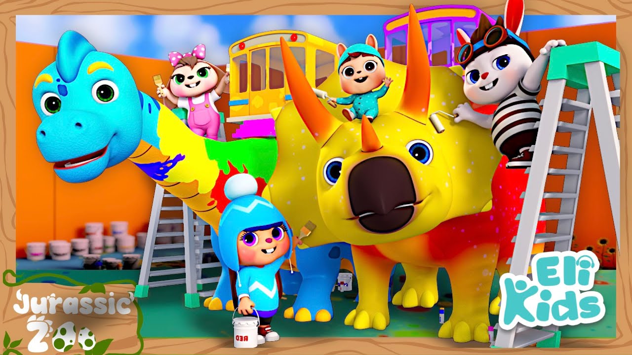 Dinosaur Bus #3 +More | Dinosaur Painting | Eli Kids Nursery Rhymes ...