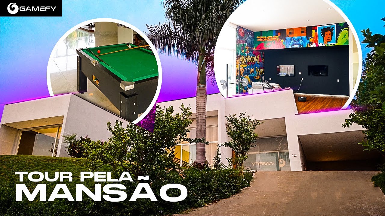 TOUR PELA MANSÃO GAMEFY - A MAIS NOVA MANSÃO DE GAMES DO BRASIL! - YouTube