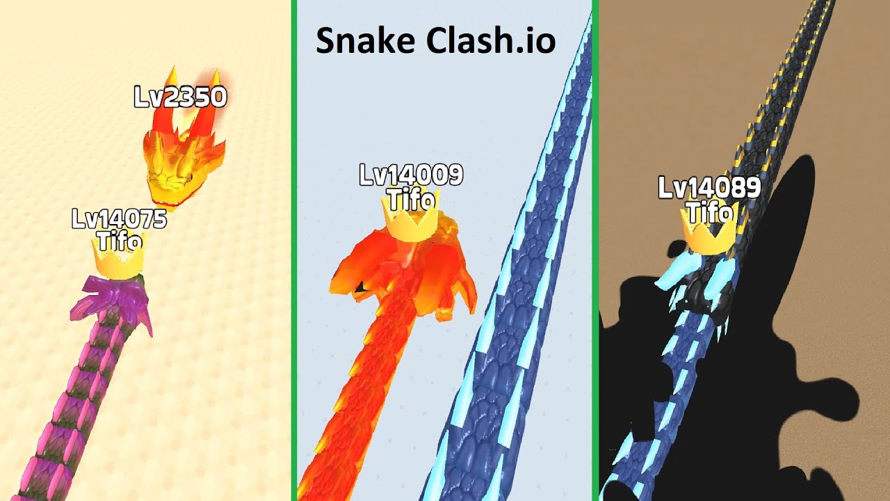 Snake Clash io Big Long Snake - ALL BOSSES [Hack] - YouTube