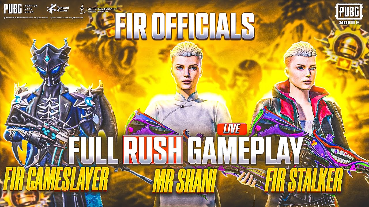 LIVE STREEM FULL RASH GAMEPLAY PUBG MOBILE 🔥/ FIR OFFICIAL CLAN ️ - YouTube