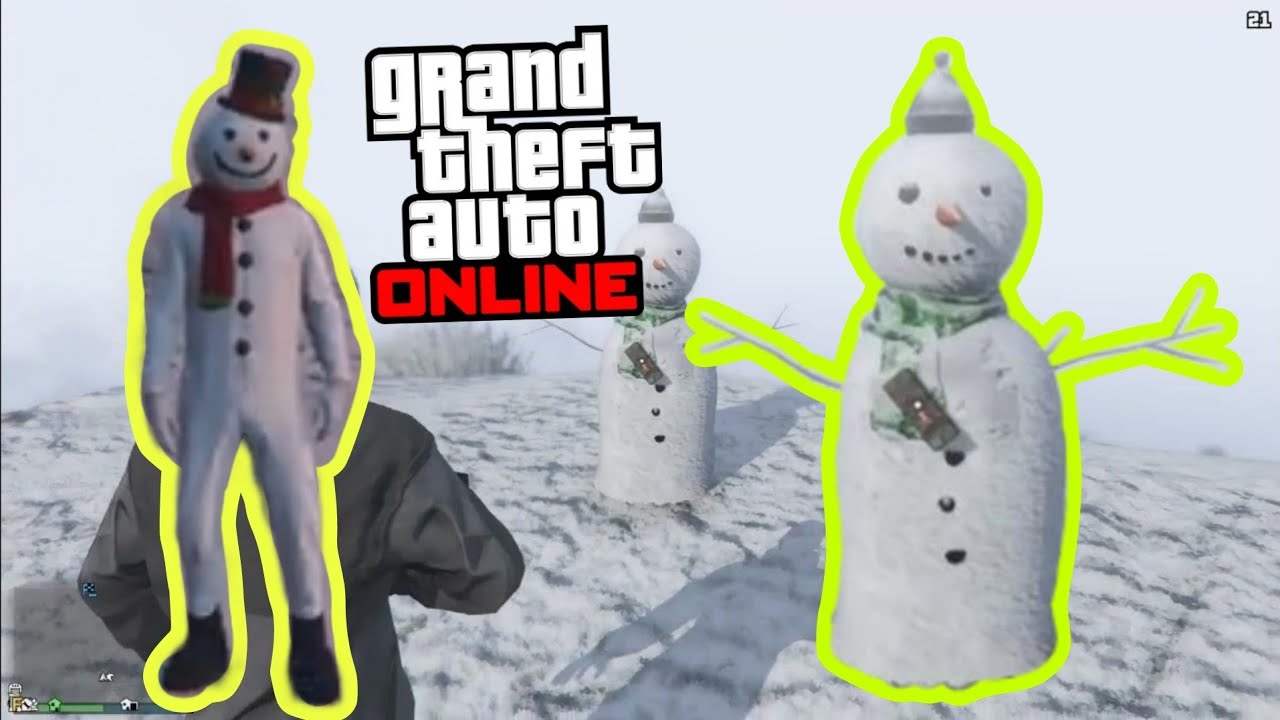 All 25 Snowman Locations + Snowman outfit GTA Online - YouTube