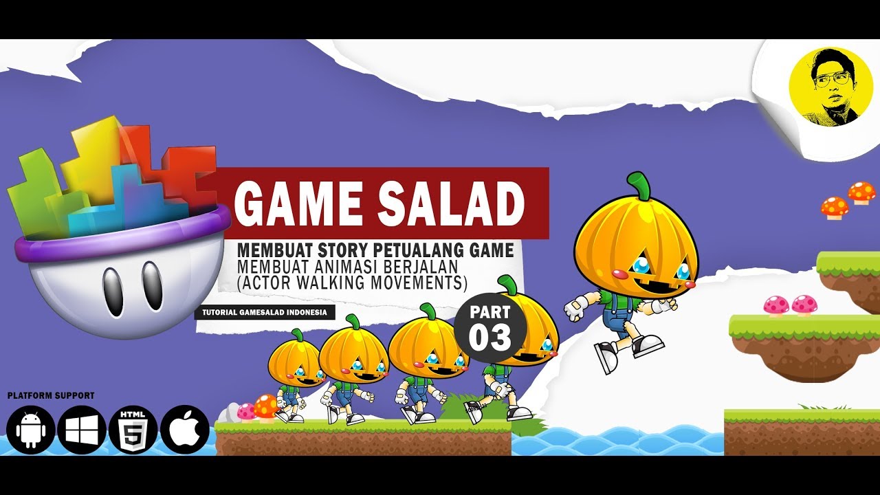 GameSalad : Part 03 | Petualang Makan Jamur (Gerakan Animasi Berjalan ...