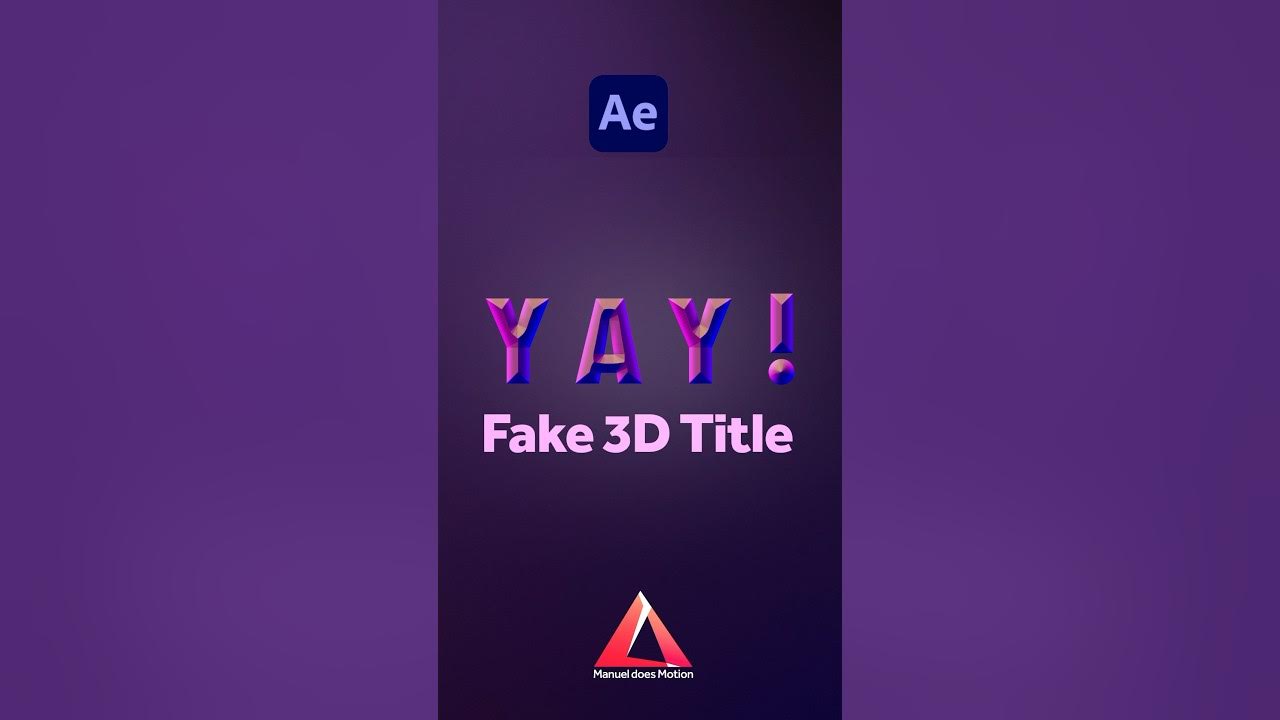 Fake 3D Text in After Effects | Tutorial - YouTube