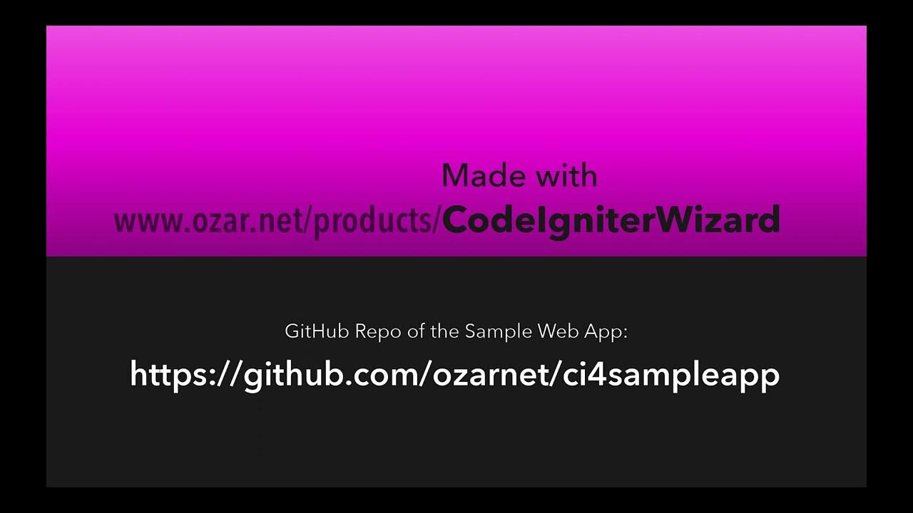 The Making of the Sample CCP Web App with CodeIgniter Wizard - YouTube