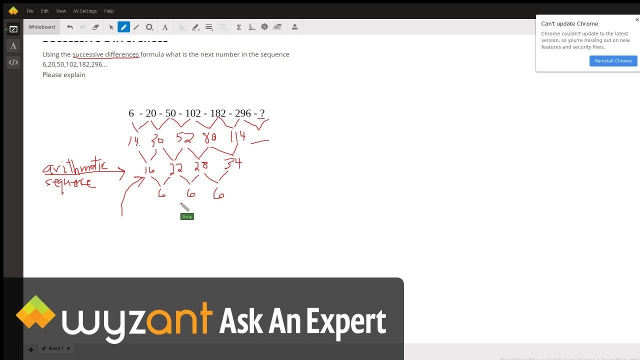 Use successive differences to find next term of a sequence that is ...