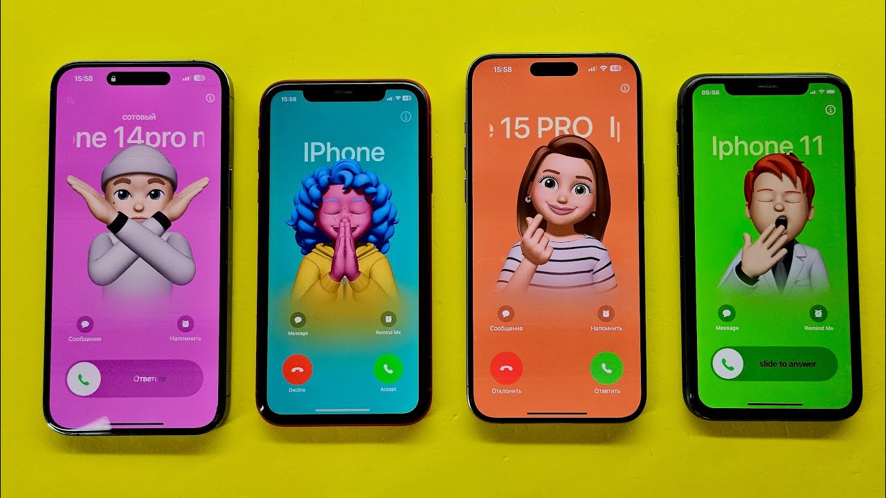 iPhone Incoming Call & Timer IPhone 15 Pro Max vs IPhone 11 Red vs ...