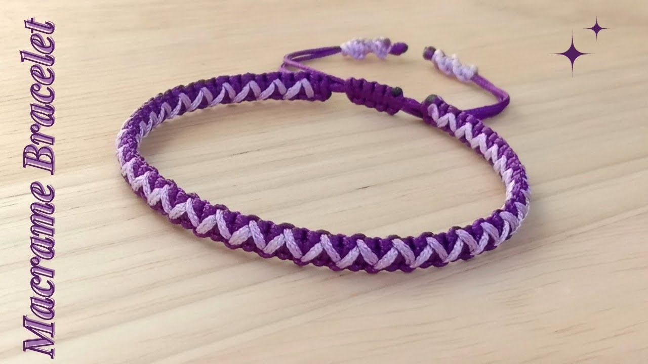 TWO COLORS MACRAME BRACELET / MACRAME BRACELET TURORIAL - YouTube