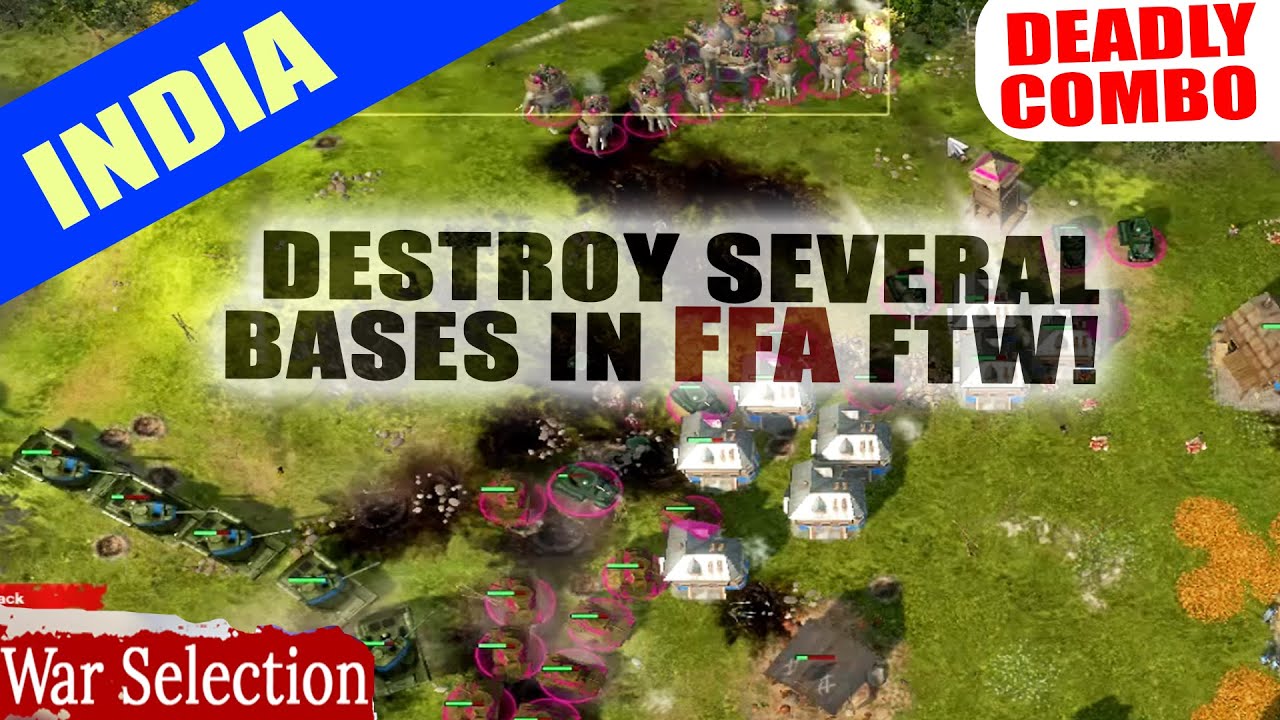 War Selection INDIA Deadly combination | Destroying several bases in FFA - YouTube